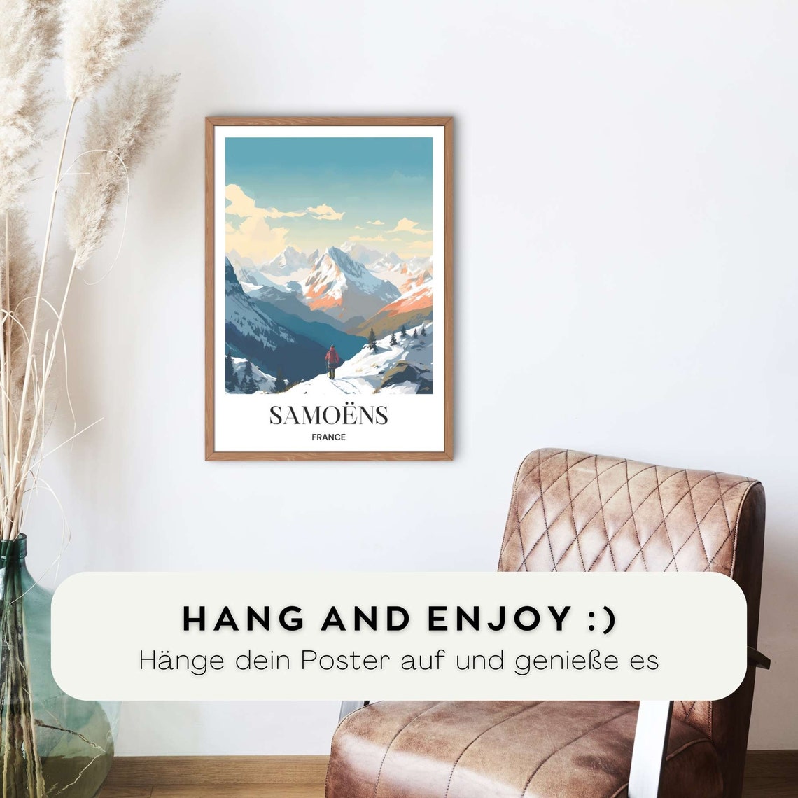 Samoëns Travel Poster France Alps Ski Snowboard Mountains Hiking ...