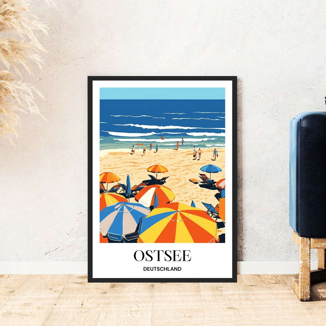 Baltic Sea Travel Poster, Beach Print, Germany Sea Poster, Baltic Sea ...