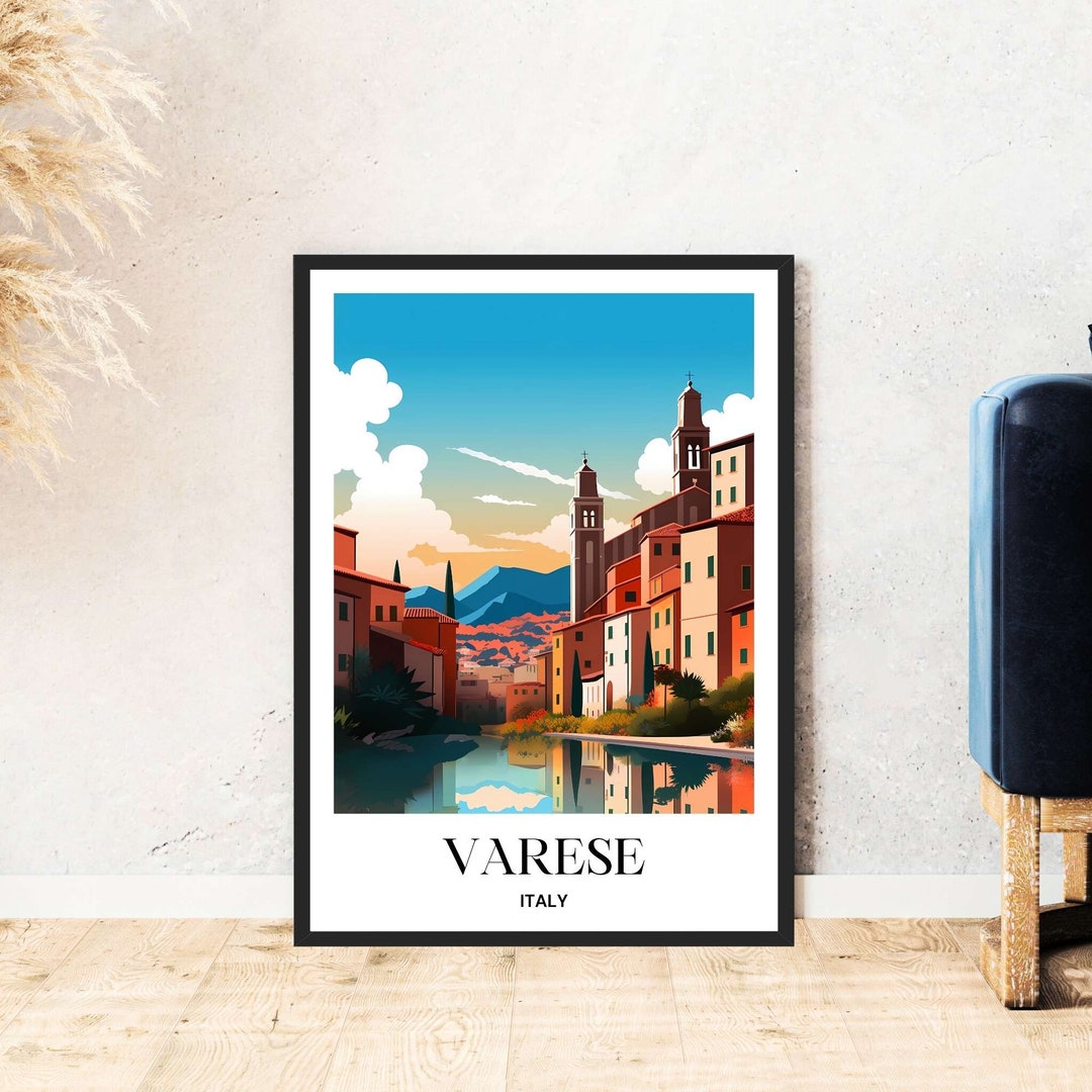 Varese Old Town Lombardy Travel Poster Italy Hill Town Culture Digital ...