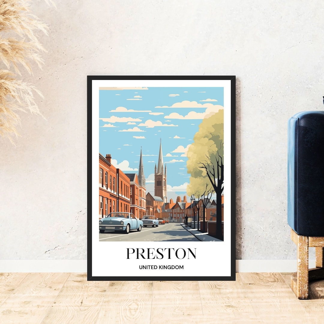 Preston Travel Poster United Kingdom Poster Print Wall Art Home Decor ...