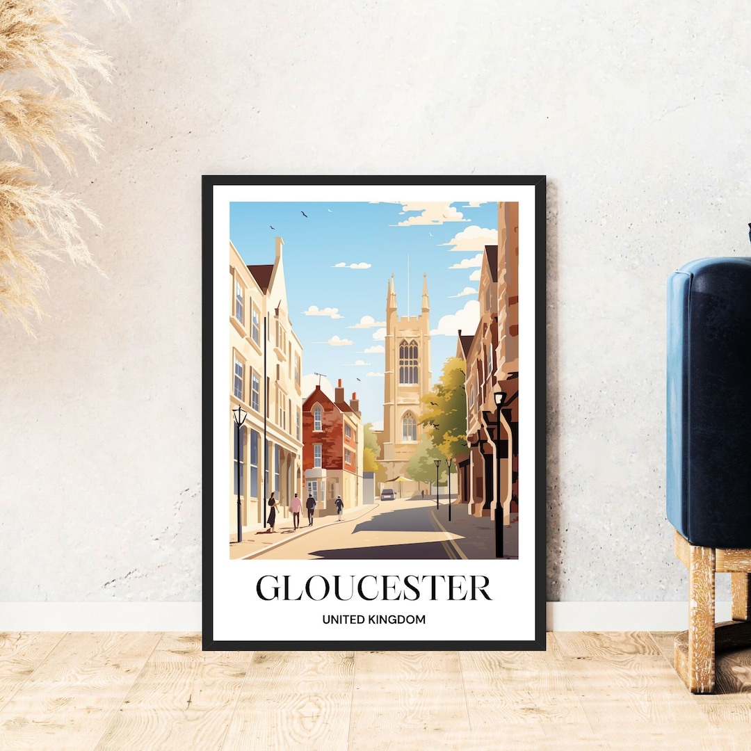 Gloucester Travel Poster United Kingdom Poster Print Wall Art Home Decor Digital Download Self ...