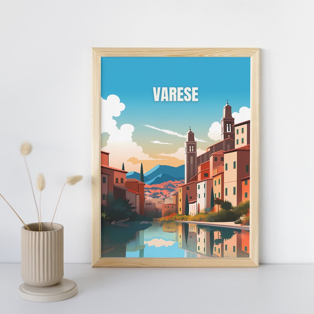 Varese Altstadt Lombardei Reiseposter Italien Hügelstadt - Etsy