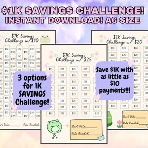 Savings Challenge Cash Binder Savings Inserts Kawaii for Her Cute ...