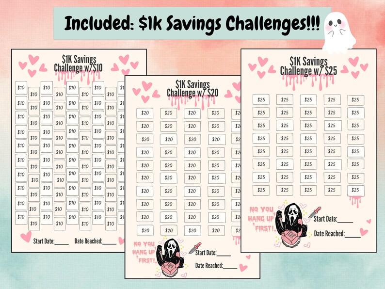 Ghostface Savings Challenge Bundle Money Saving Digital Printables No ...