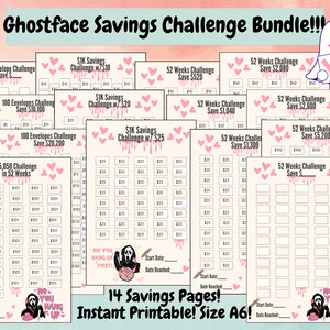 Ghostface Savings Challenge Bundle Money Saving Digital Printables No ...
