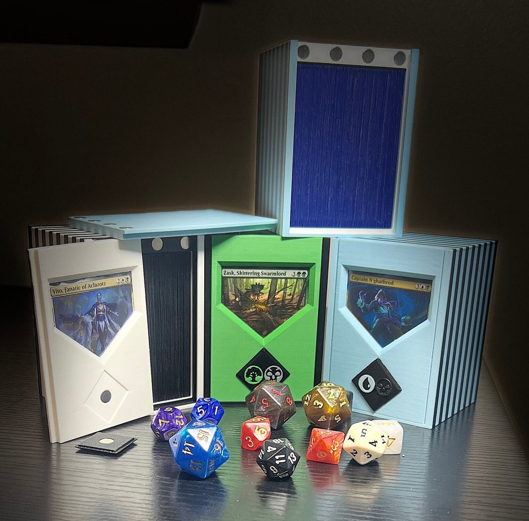 Commandview Badged: 3D Printed Magnetic MTG Commander Deck Box With ...