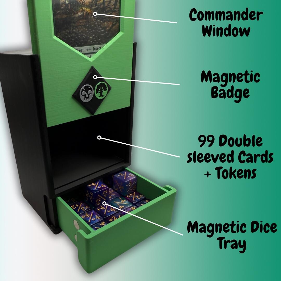 Commandview Elite | MTG Commander Deck Box | Magnetic Dice Tray + Badge ...