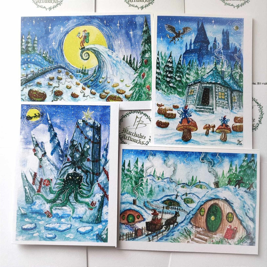 Lot of Geek / Fantasy Christmas Cards the Hobbit Harry - Etsy