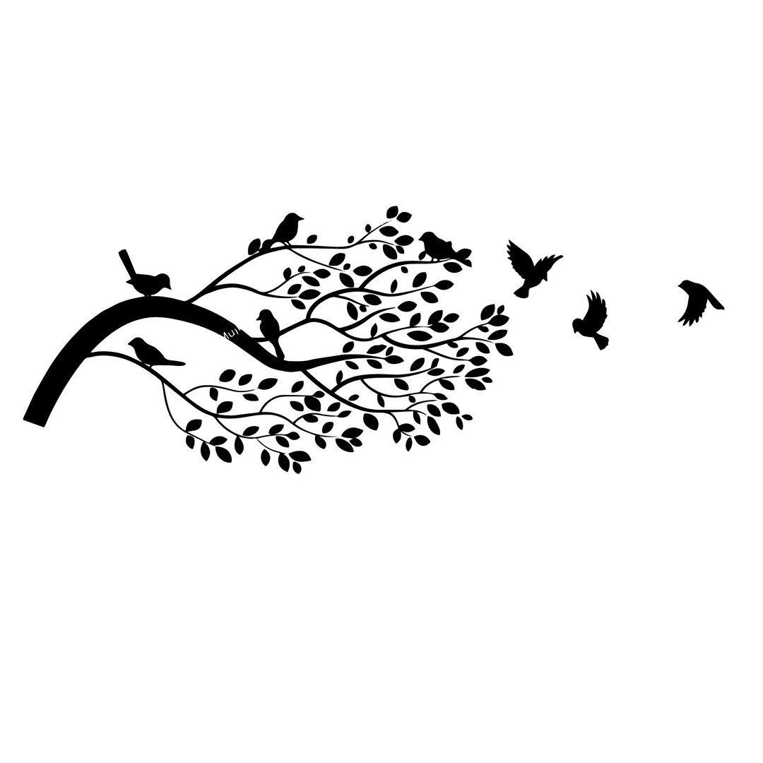 Vector AUTUMN TREE and Birds, Png, Eps, Svg, Jpg Download, Digital ...