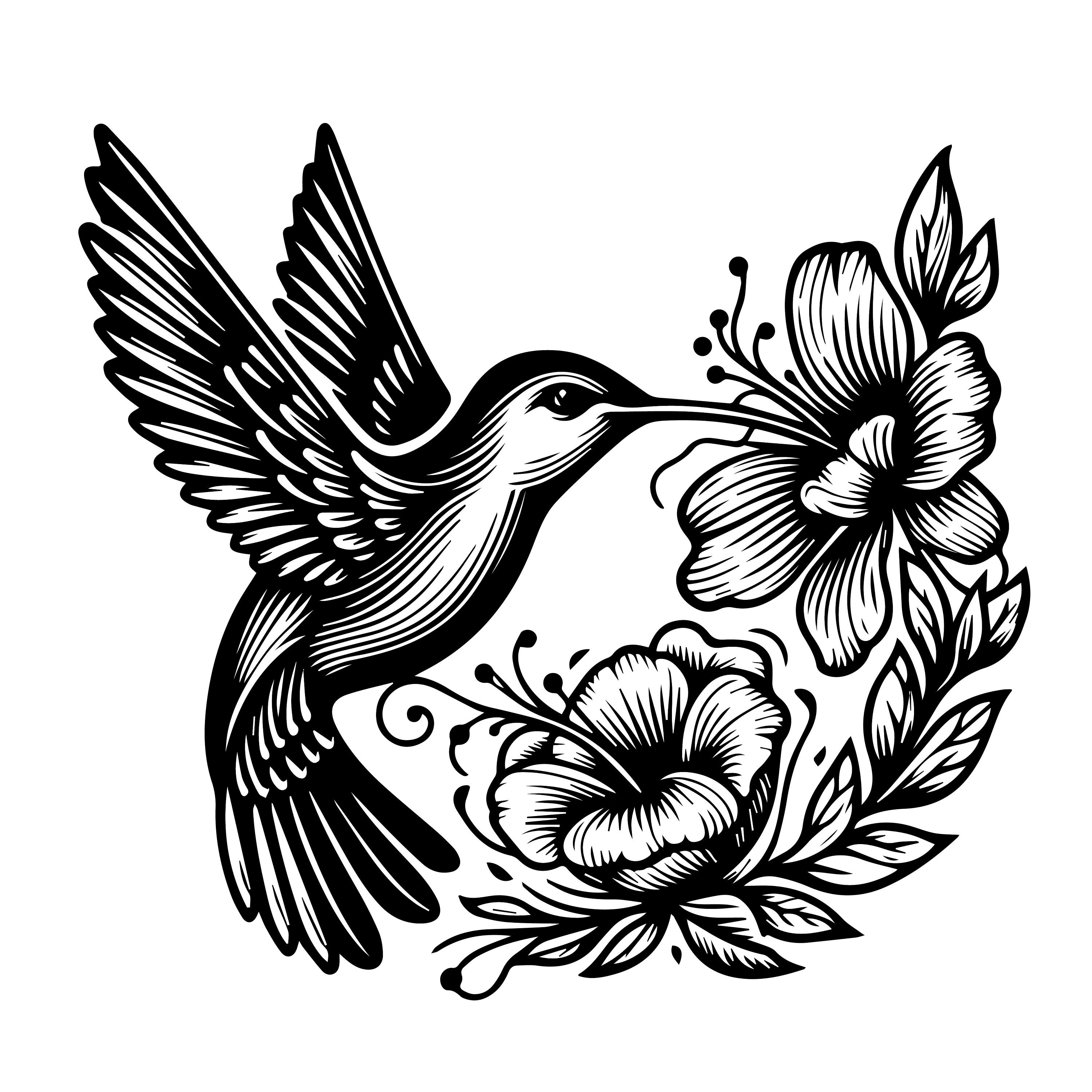 Hummingbird Flowers Svg File | Florals Svg | Hummingbird Clipart ...