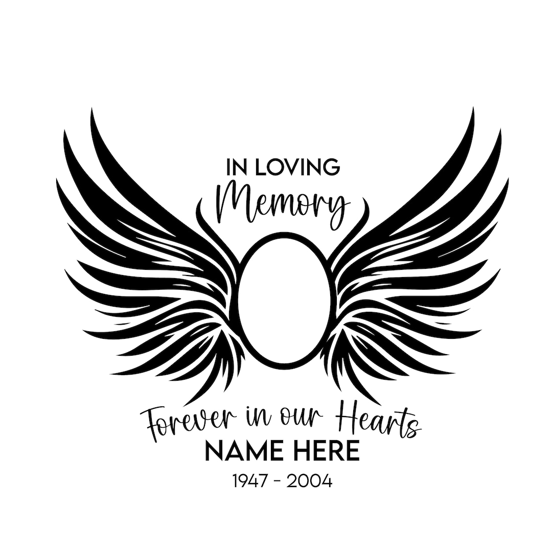 Memorial Angel Wings Svg for Shirts, Memorial Gift, in Loving Memory ...