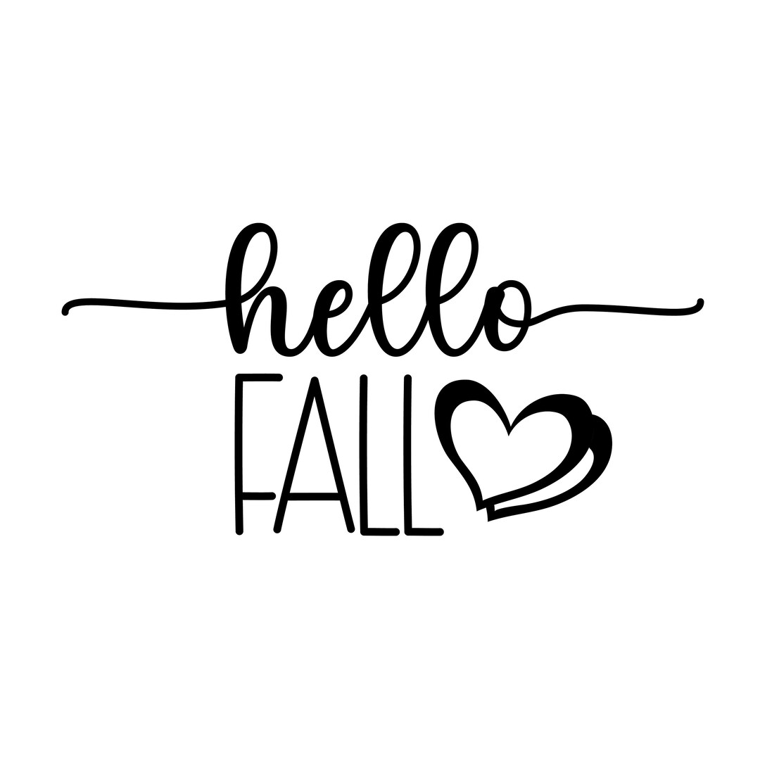 Hello Fall SVG, Heart Svg, Fall Svg Files for Cricut, Fall Svg Saying ...