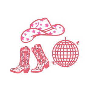 Disco Cowgirl Clip Art, Let's Go Girls SVG, Space Cowgirl Bachelorette ...