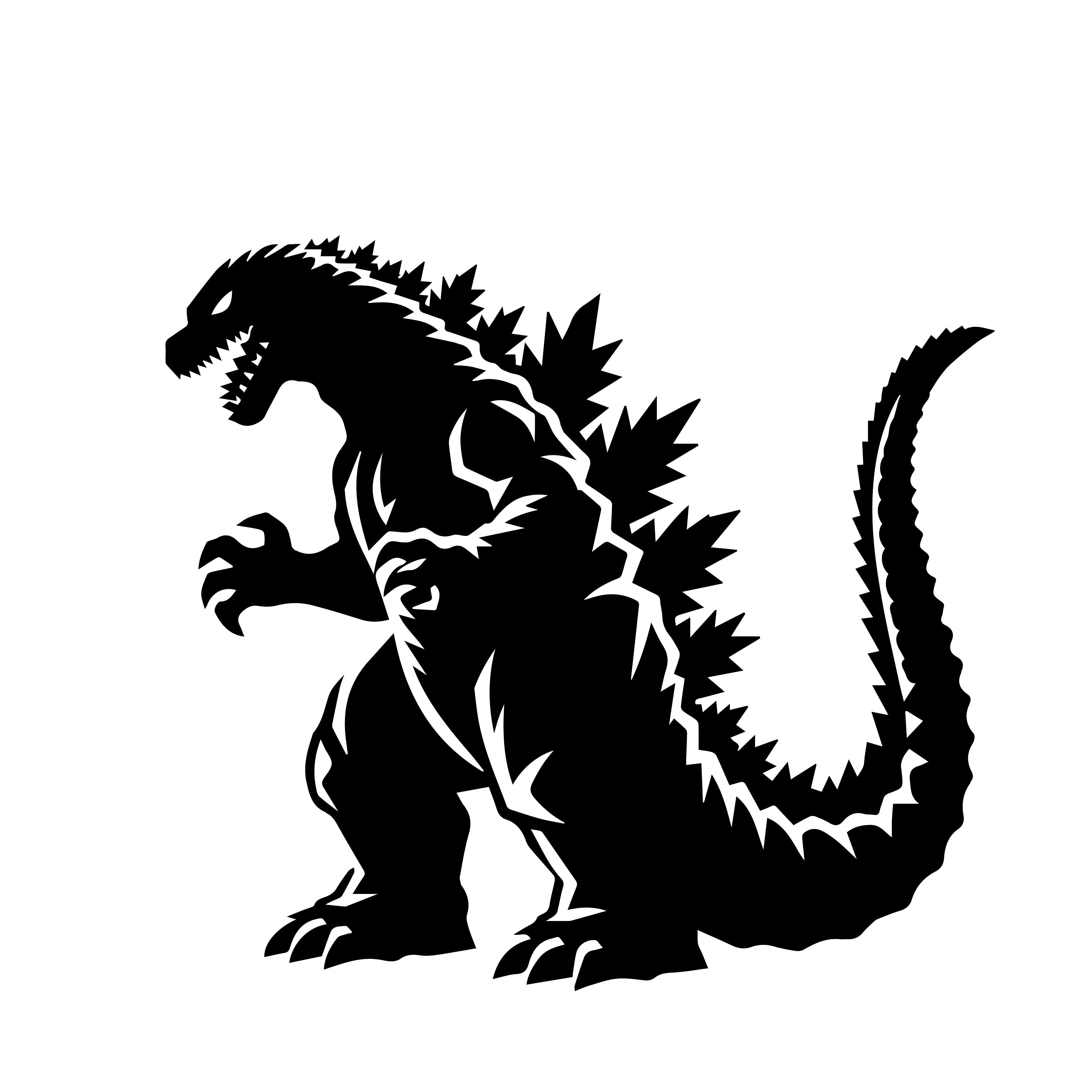 Godzilla Svg, Godzilla Png, Kong Svg pour Cricut, Clipart, couper des ...