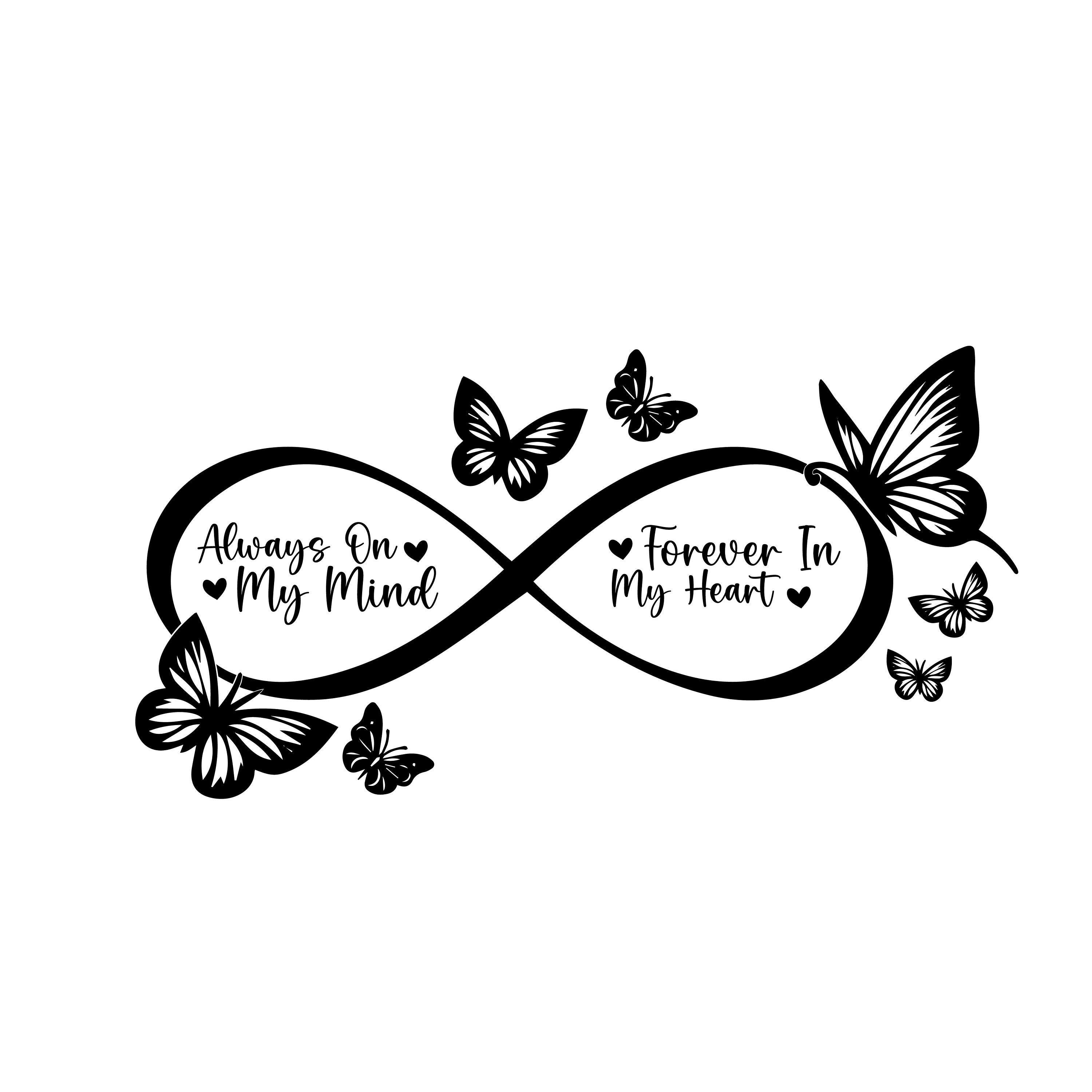 Always on My Mind Forever in My Heart, Memorial Svg, in Memory Svg, in ...