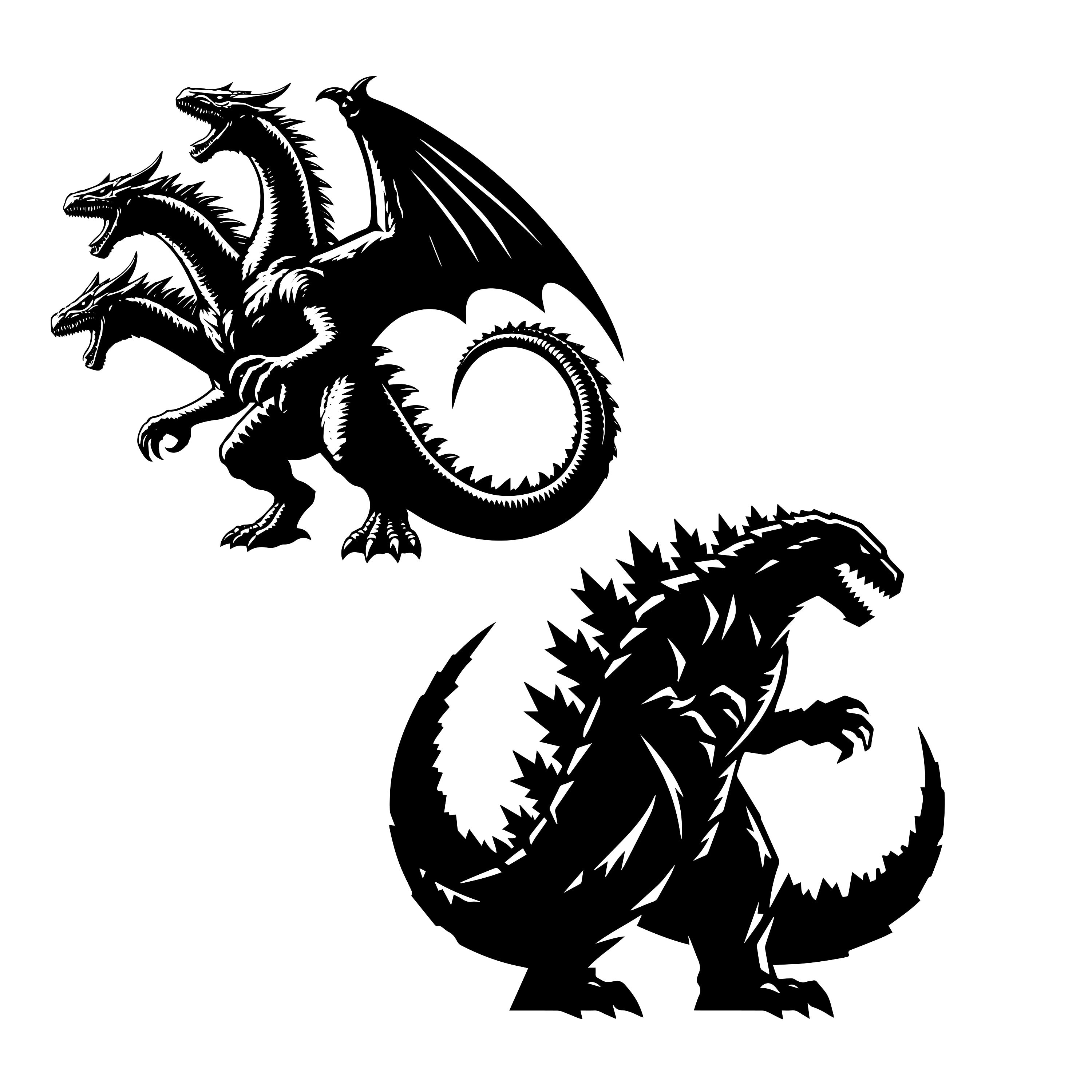 Godzilla SVG Clipart, SVG & PNG Files, Godzilla Graphics, Digital Clip ...