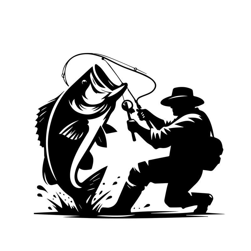 Catching Fish Svg - Etsy