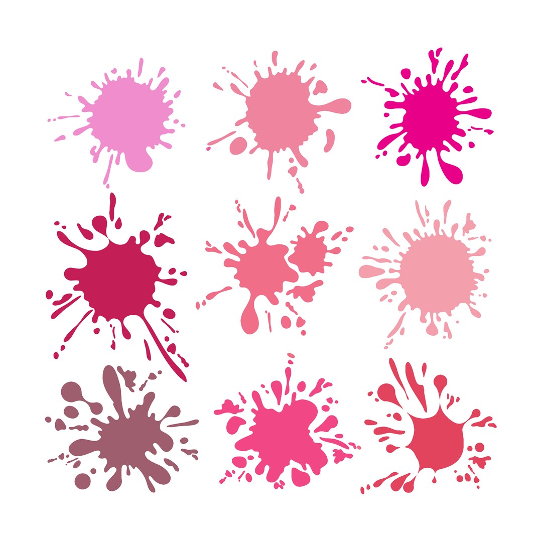 Pink Splatter SVG, Bundle, Pink Paint Splats Svg, Paint Svg, Vector ...