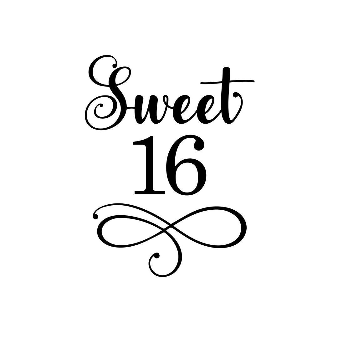 Sweet 16 SVG, Sweet Sixteen Svg, Birthday Cake Topper SVG, Cake Topper ...