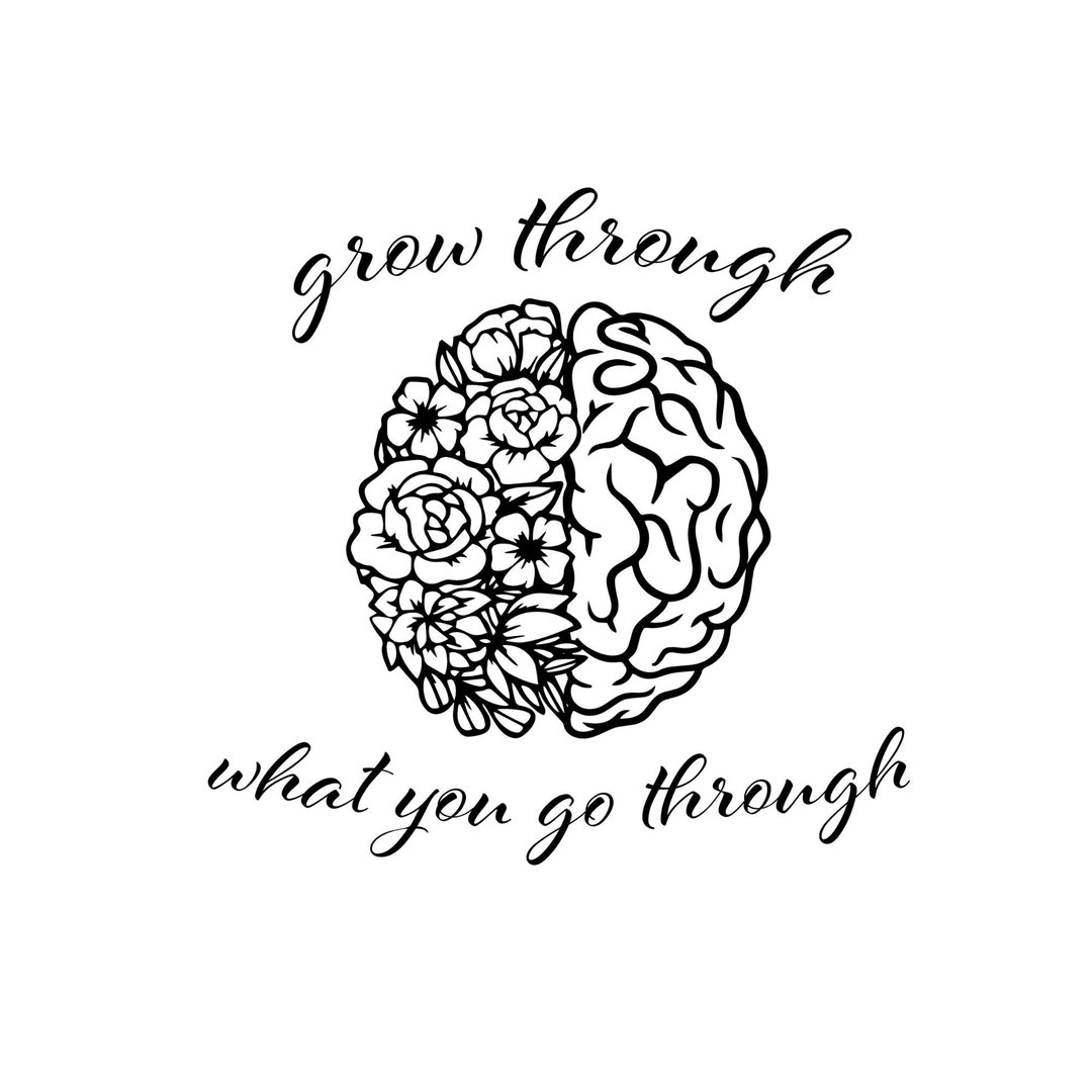 Floral Brain Mental Health SVG PNG, Mental Health Svg, SVG Files, Self ...