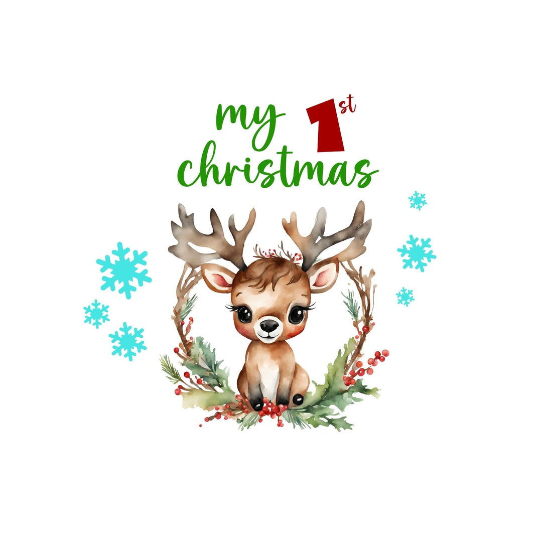 My First Christmas Reindeer Ornament SVG PNG, Baby First Christmas SVG ...