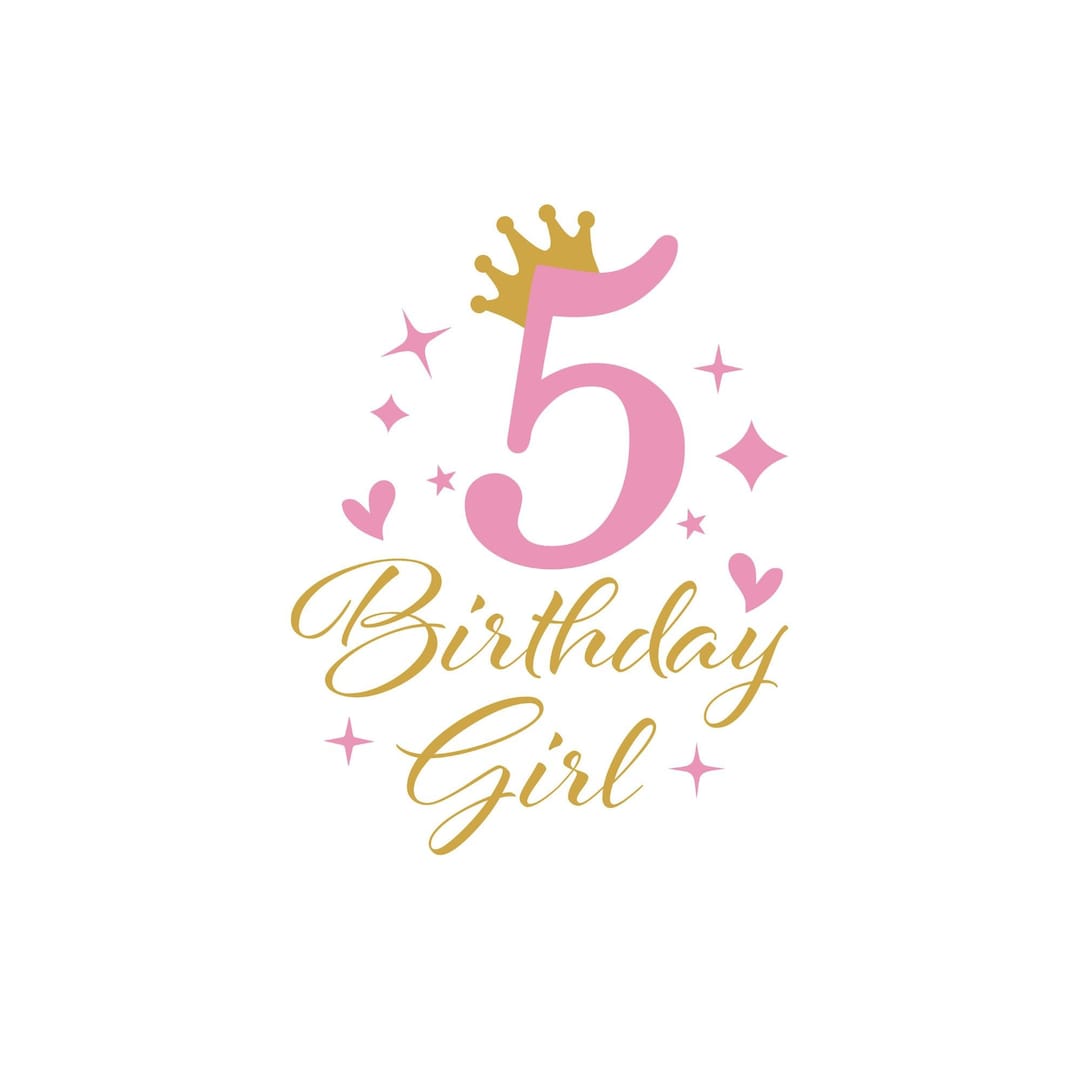 5th Birthday SVG PNG EPS , 5th Birthday Svg, Birthday Svg, Fifth ...