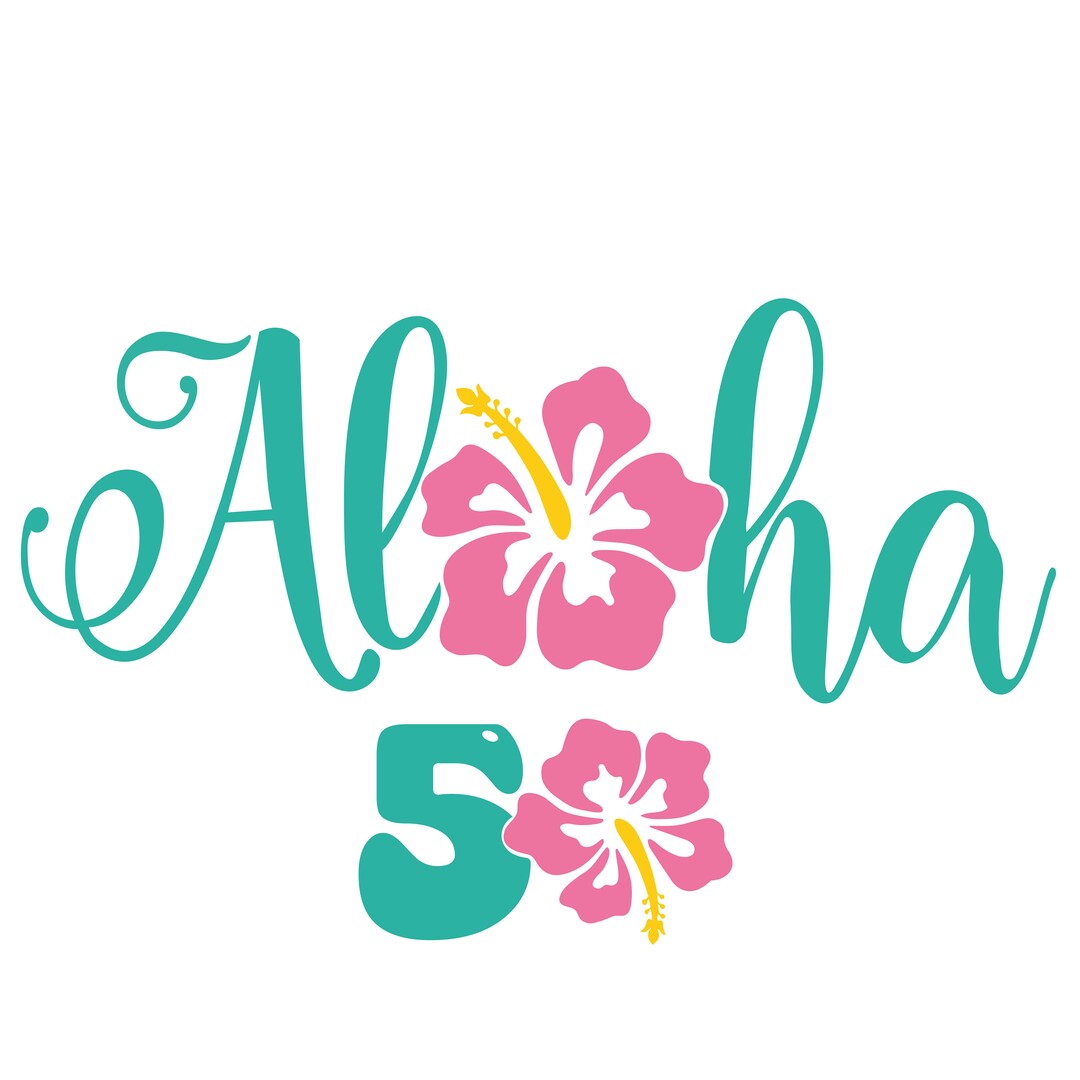 Aloha 50 SVG ,50th Birthday Design ,fifty SVG ,aloha 50 Shirt Design ...