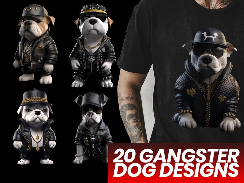 Gangster Dog Collection - PNG - Transparant Background - Etsy