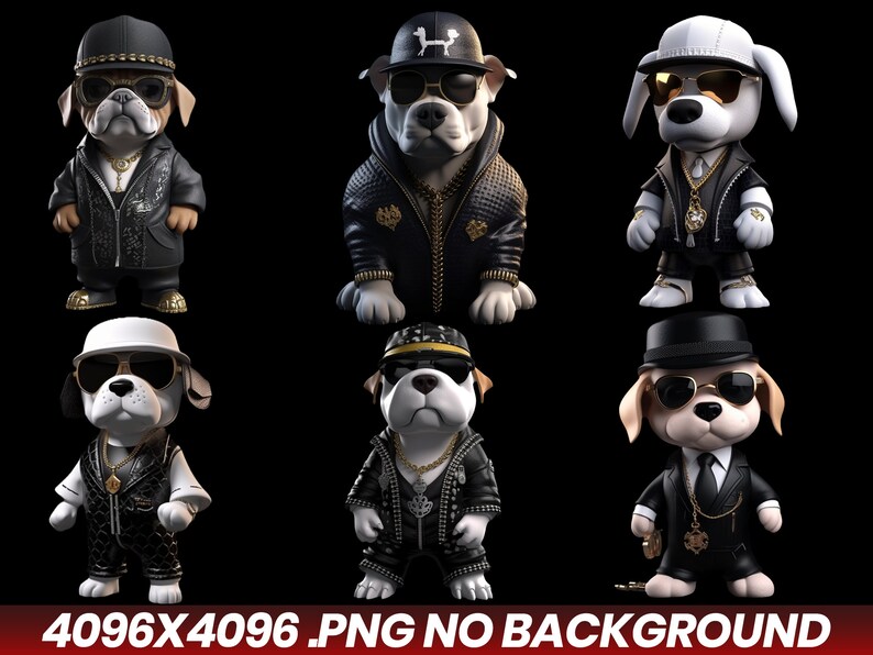 Gangster Dog Collection - PNG - Transparant Background - Etsy
