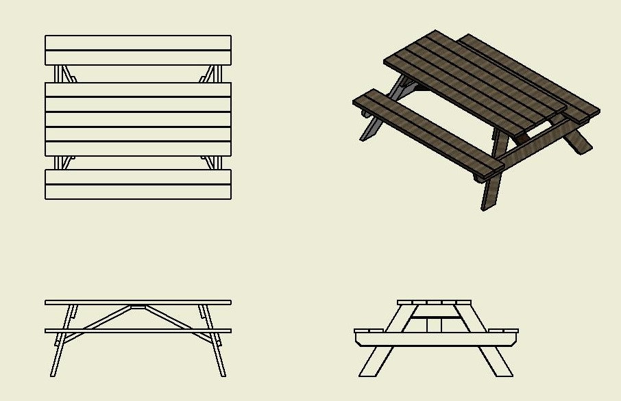 Picnic Table Plan - Etsy