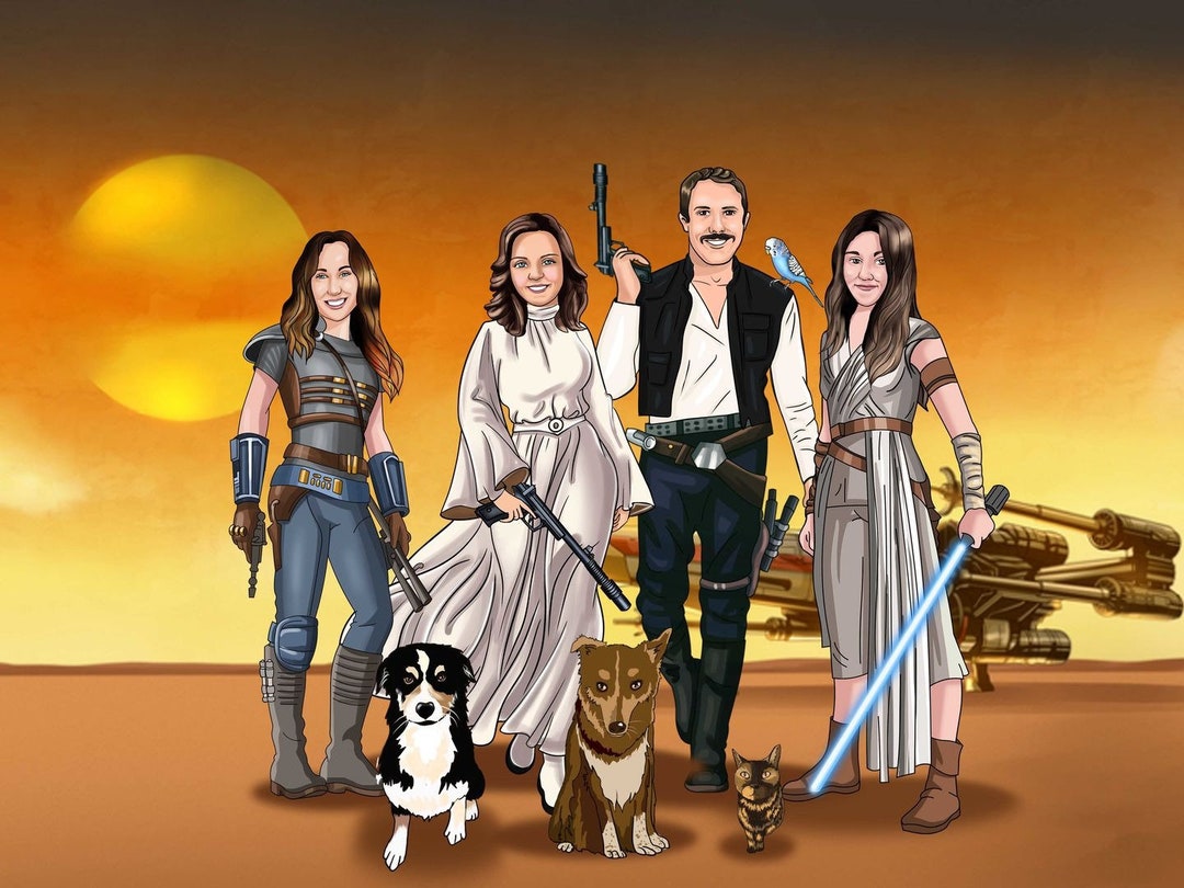 Custom Fantastic Portrait, Turn Me Into Jedi, Portrait From Photo, Star ...