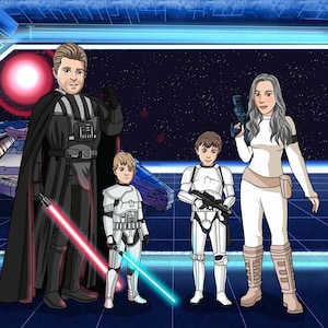 Personalized Star Wars Portrait, Custom Jedi Portrait, Portrait From ...