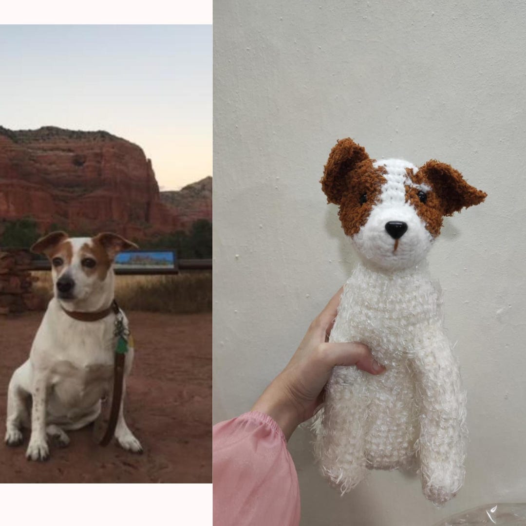 Custom Stuffed Dog, Personalized Crochet Plush Dog, Custom Plush Pet ...