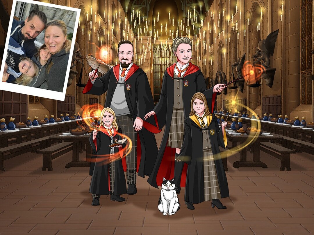 Personalized Wizard School Portrait, Wizard Custom Portrait, Turn Me ...