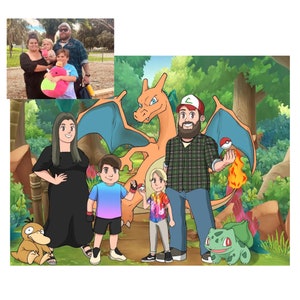 Custom Poke Portrait, Custom Anime Drawing, Couple Poke Gift, Poke ...
