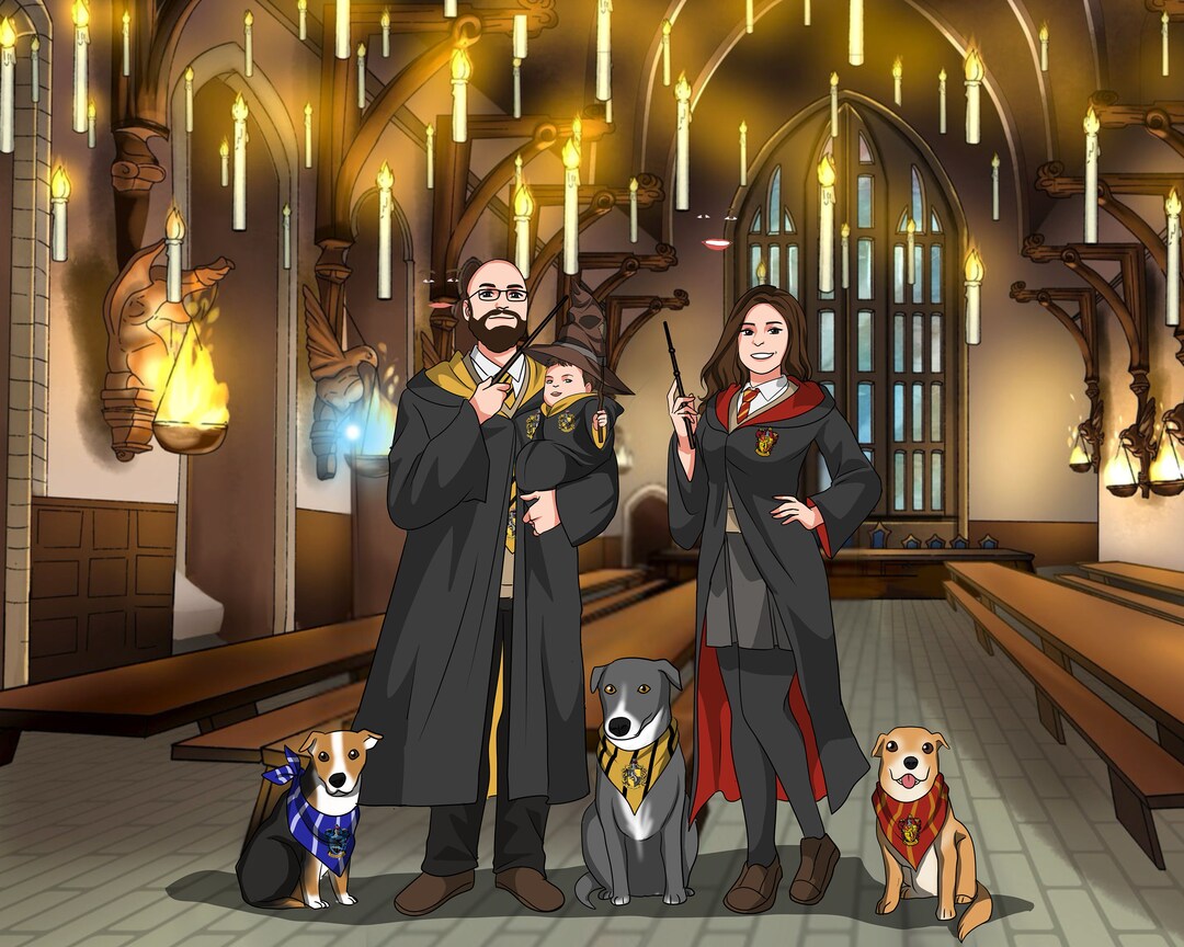 Custom Wizard School Portrait, Witch Potrait, Custom Harry Pottery ...
