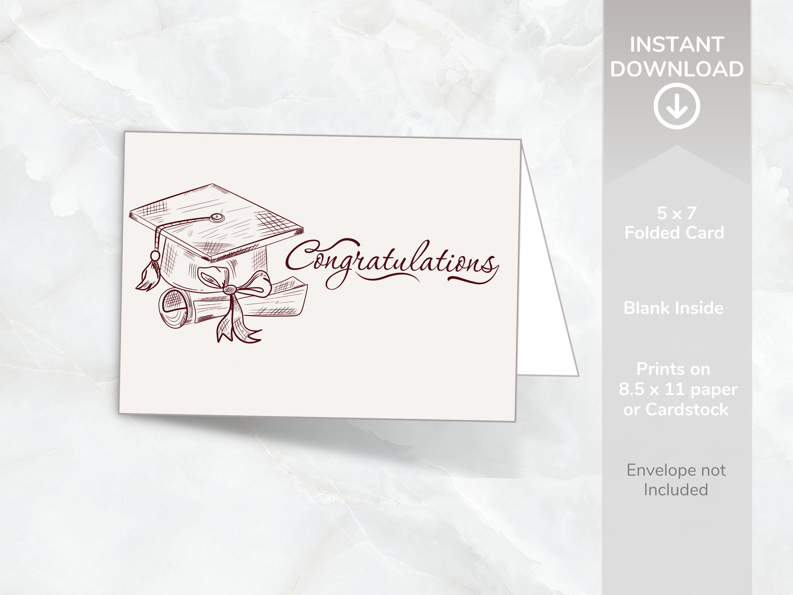 Graduation Printable Card, Download Grad Card, High School Graduation ...