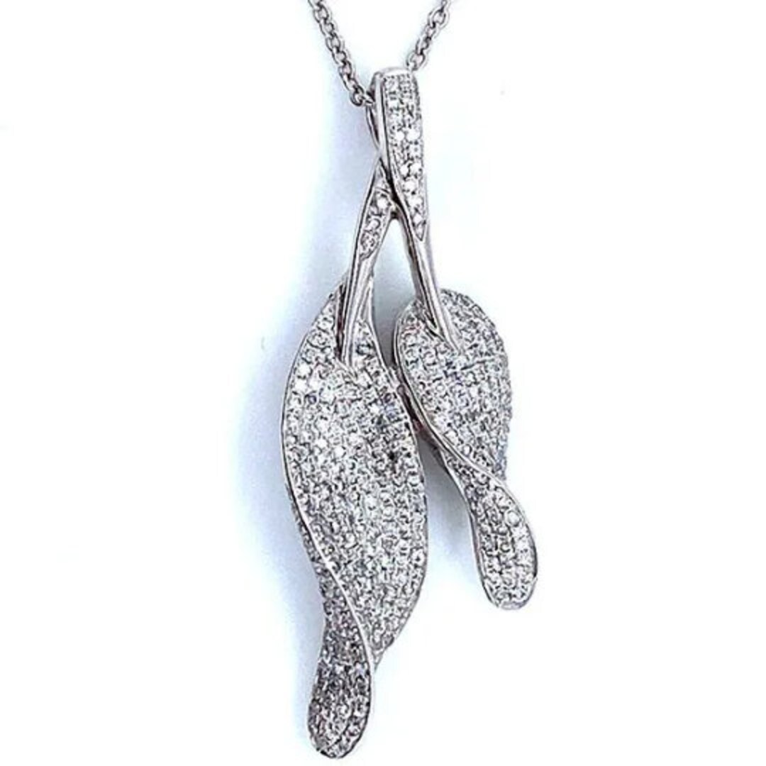 Leaf Diamond Pendant Necklace 14K White Gold 1/2 CT. T.W. Composite for ...