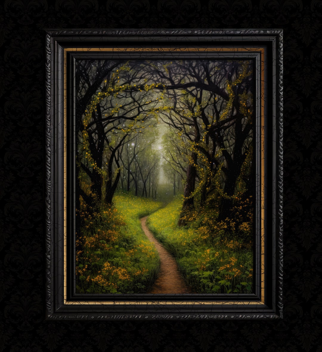 Goth Decor Dark Forest Wall Art Print - Etsy