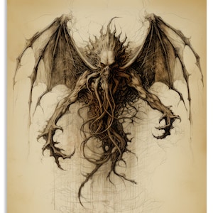 Winged Sea Monster Art Print - Etsy