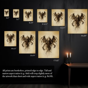 Winged Sea Monster Art Print - Etsy