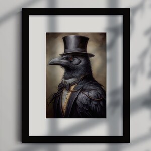 Victorian Raven Vintage Poster, Art Poster Print, Home Decor, Gothic ...