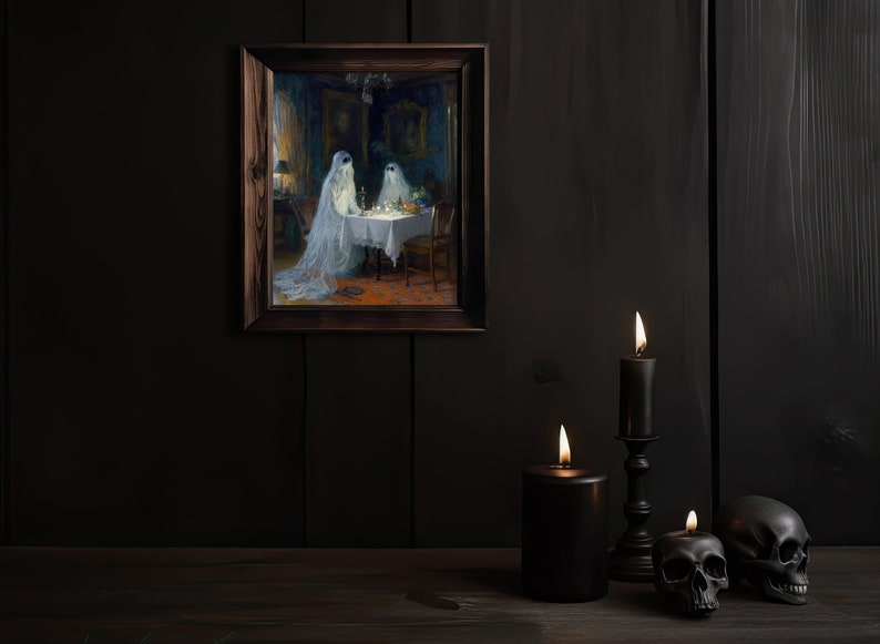 Ghosts Having Dinner Ghost Painting Wall Decor - Etsy