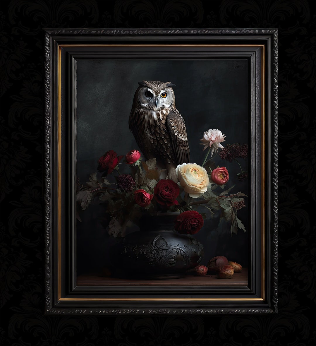 Gothic Owl Wall Art Print - Etsy