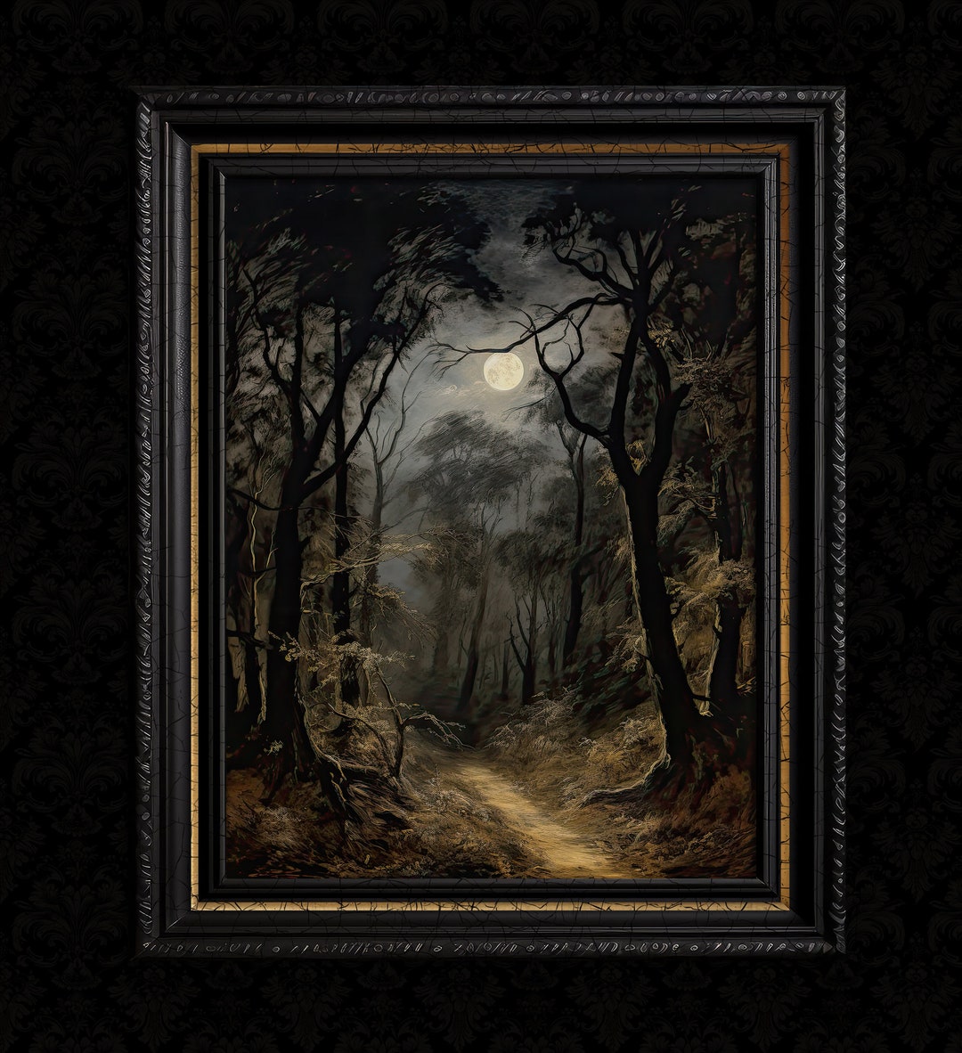 Goth Decor Dark Forest Wall Art Print - Etsy