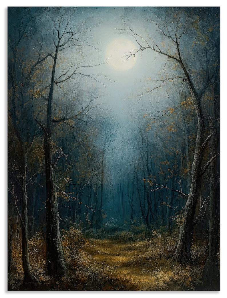 Goth Decor Dark Forest Wall Art Print - Etsy