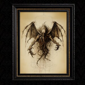 Winged Sea Monster Art Print - Etsy