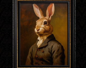 Opi Owens Rabbit Vintage Portrait Victorian Rabbit Painting - Etsy
