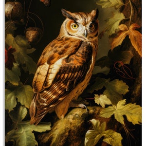 Victorian Owl Wall Art Print - Etsy