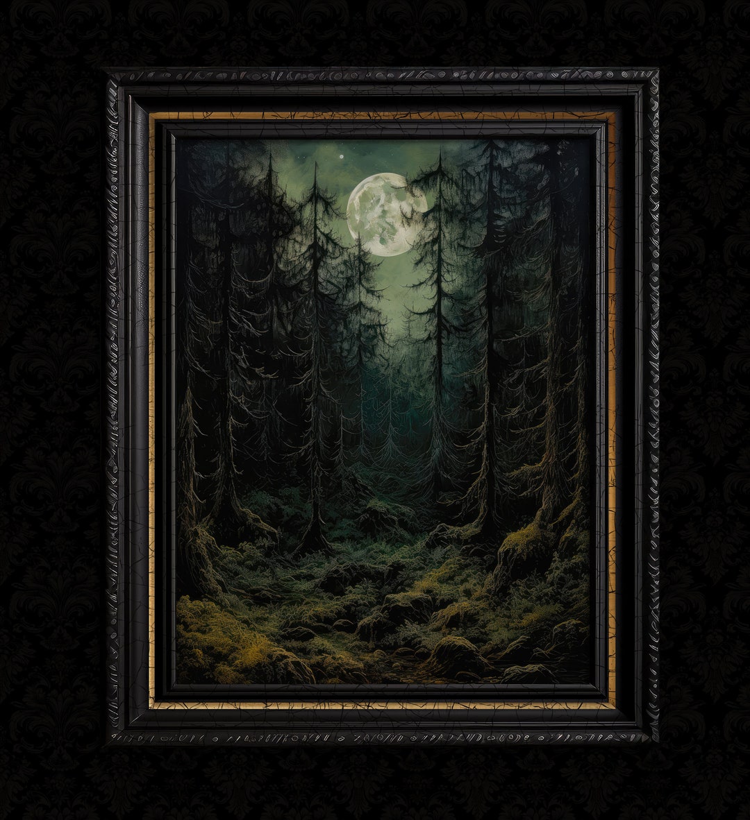Goth Decor Dark Forest Wall Art Print - Etsy